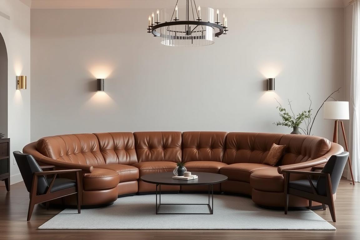Break the mold with the unique design of a round sofa that's both ...